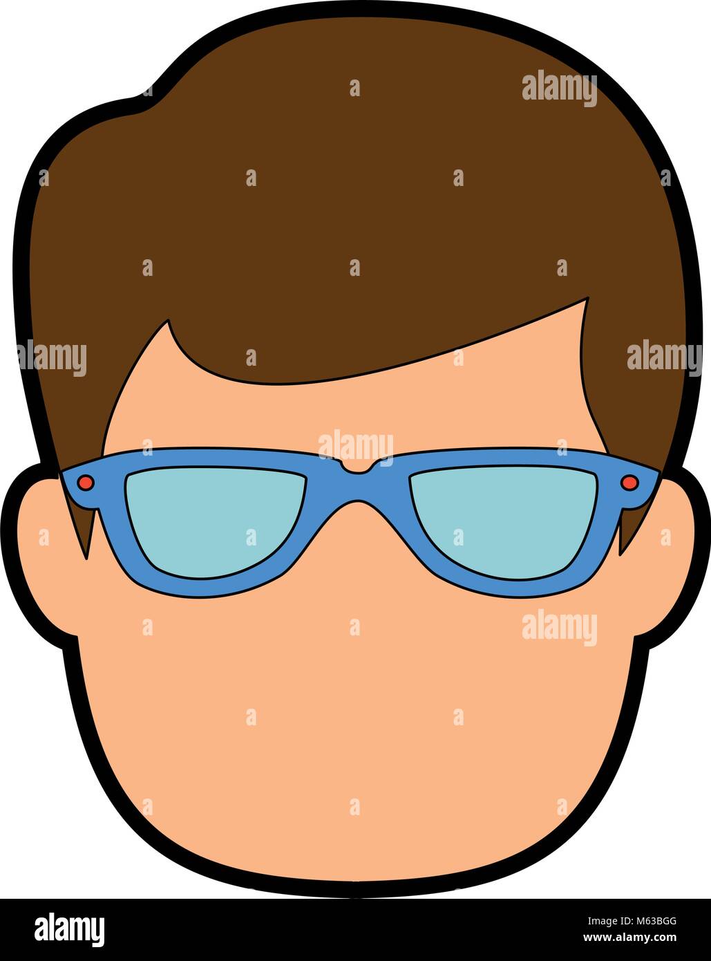 avatar man with glasses icon over white background vector illustration ...