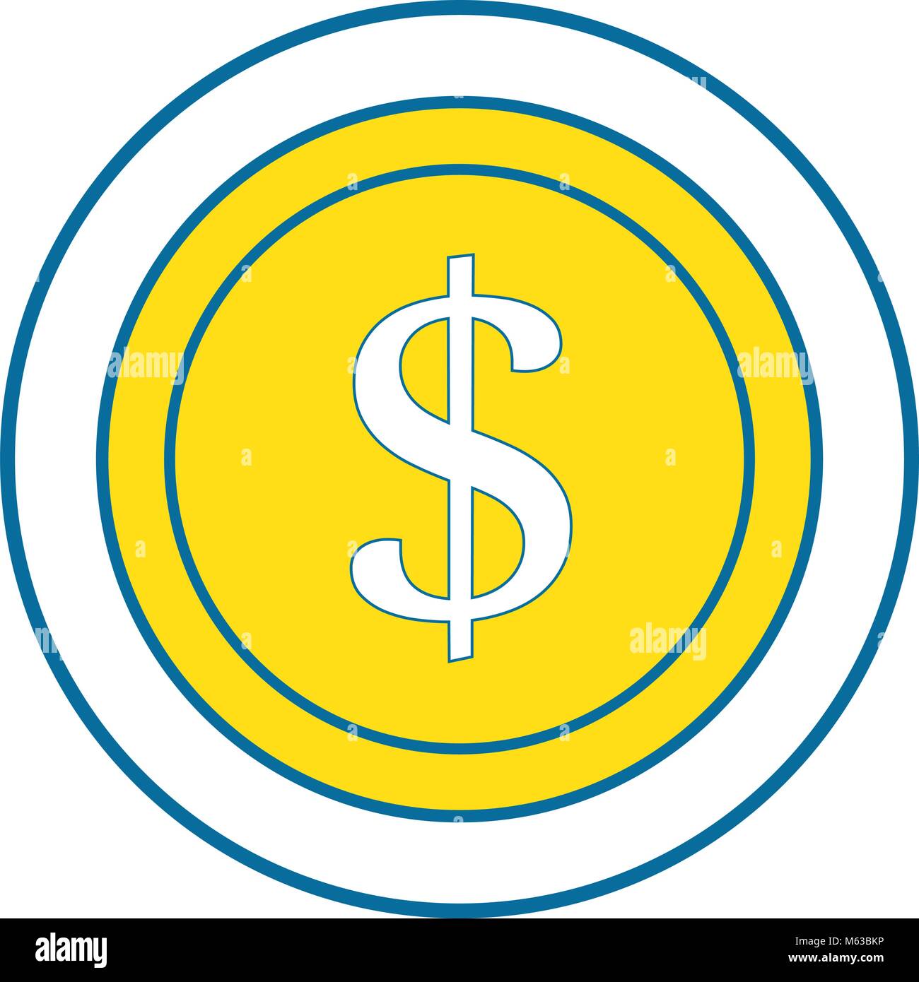 money coin icon over white background vector illustration Stock Vector ...