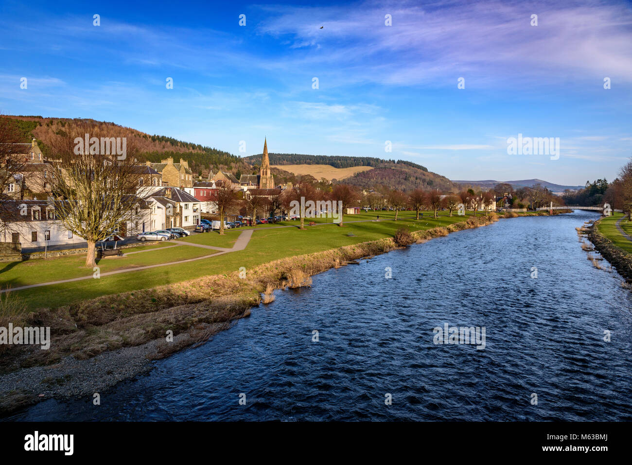 Peebles. Scottish borders. River Tweed Stock Photo - Alamy