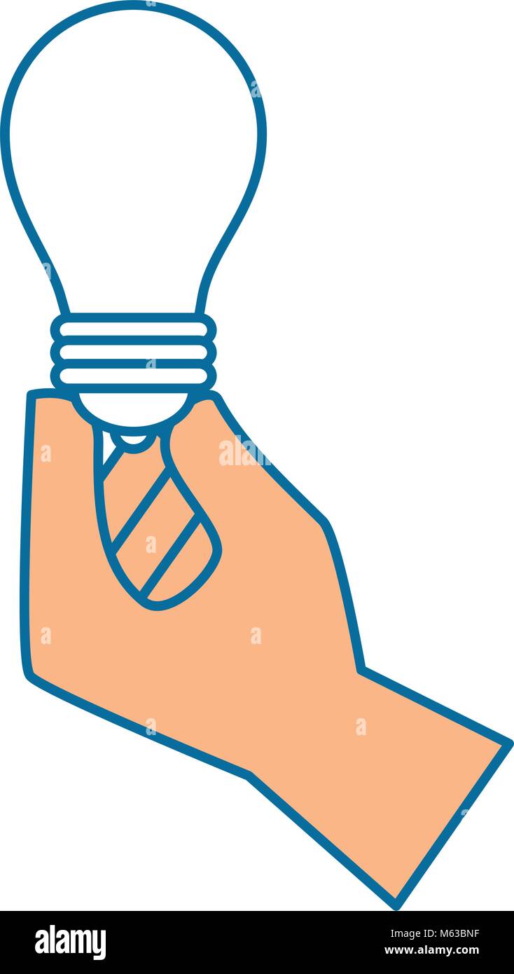 hand holding a light bulb icon over white background vector ...