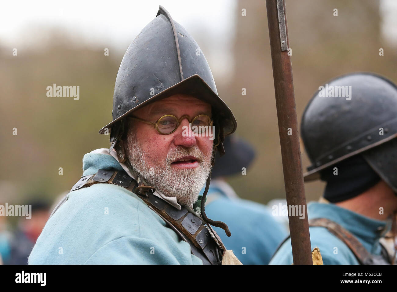 Members of King's Army of the English Civil War Society march as they ...