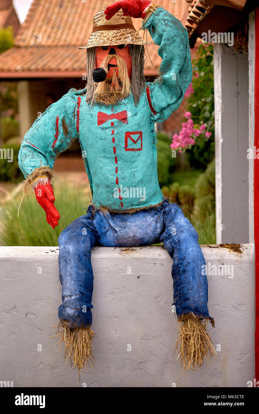 Stone carved scarecrow Stock Photo - Alamy