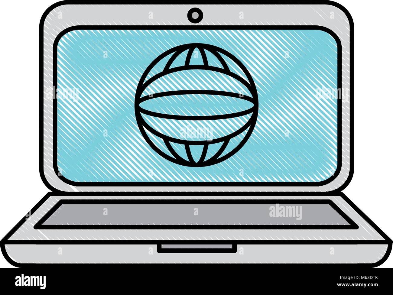 laptop computer with planet vector illustration design Stock Vector ...