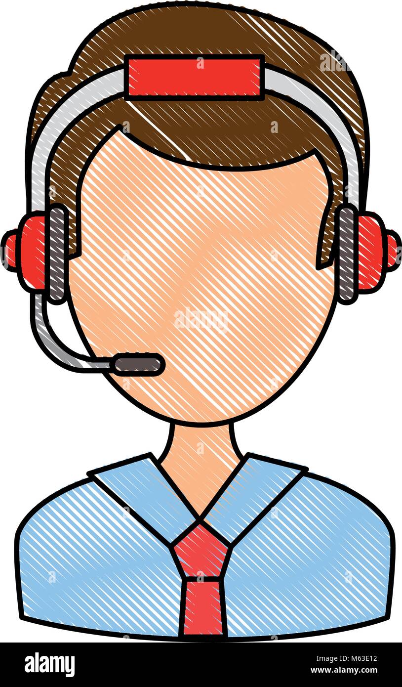male call center agent vector illustration design Stock Vector Image ...