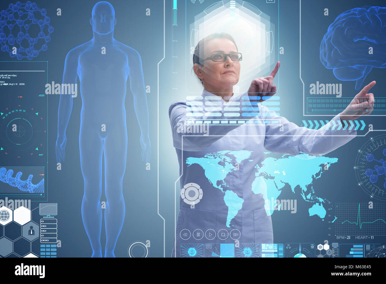 Woman doctor in telemedicine mhealth concept Stock Photo - Alamy