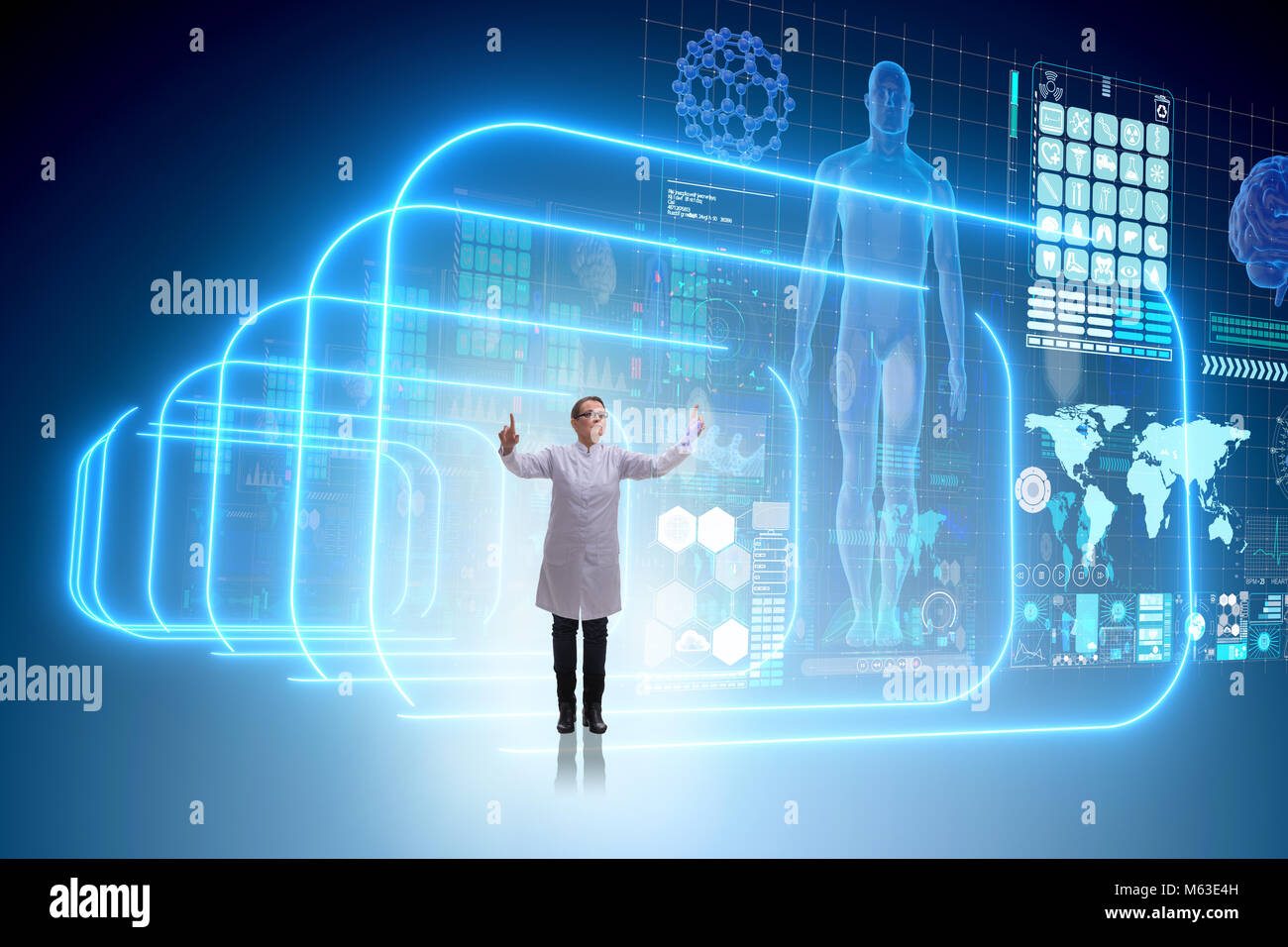 Woman doctor in telemedicine mhealth concept Stock Photo - Alamy