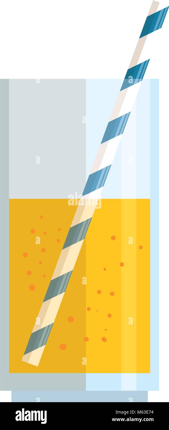 juice glass with straw vector illustration design Stock Vector Image ...