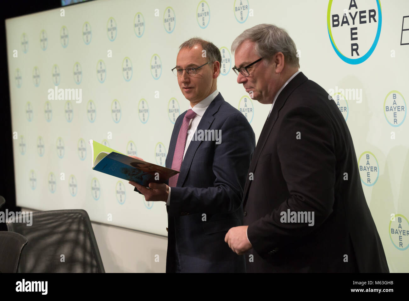 Leverkusen, Germany, February 28 2018, Bayer AG annual news conference ...