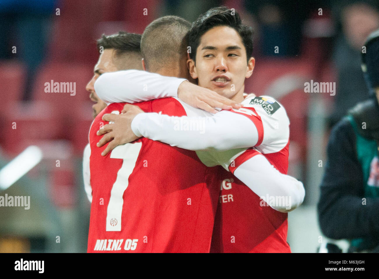 goalschuetze Yoshinori MUTO (re., MZ) jubelt with Robin QUAISON (MZ ...