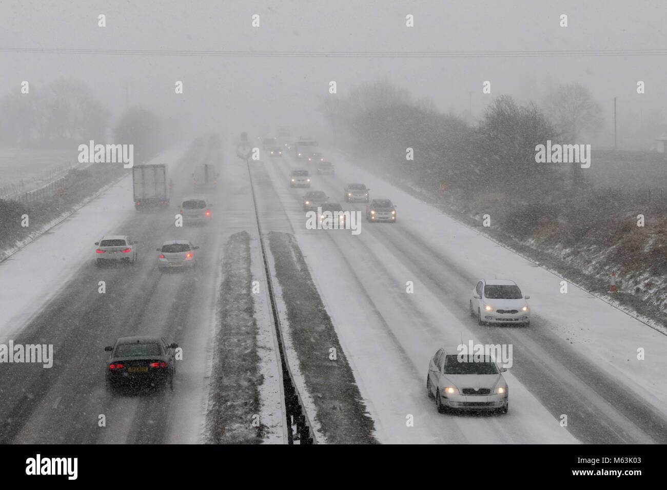 Whiteout motorway hi-res stock photography and images - Alamy