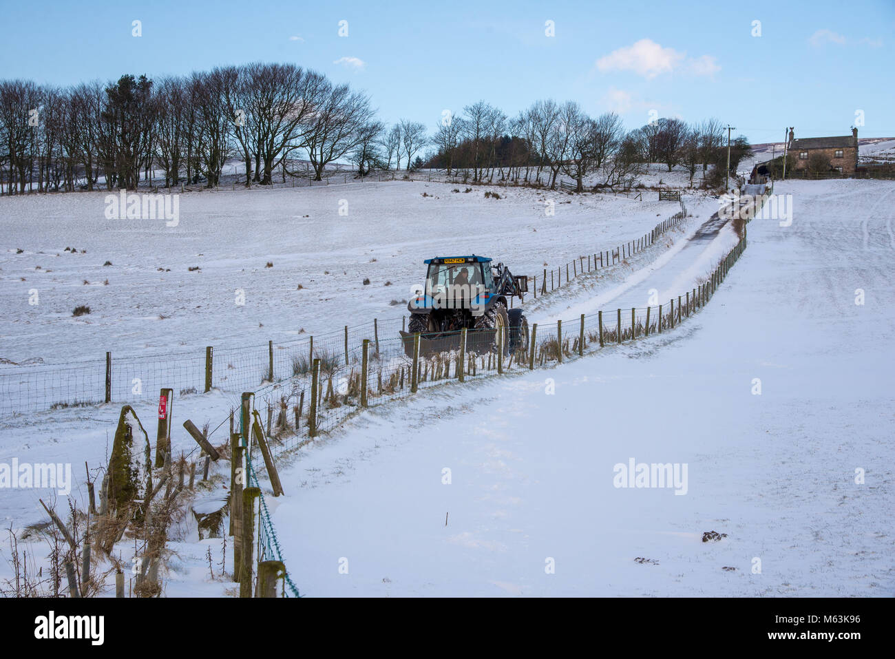 Chipping, Preston, Lancashire, UK. 28th Feb, 2018. Snow ploughing the ...