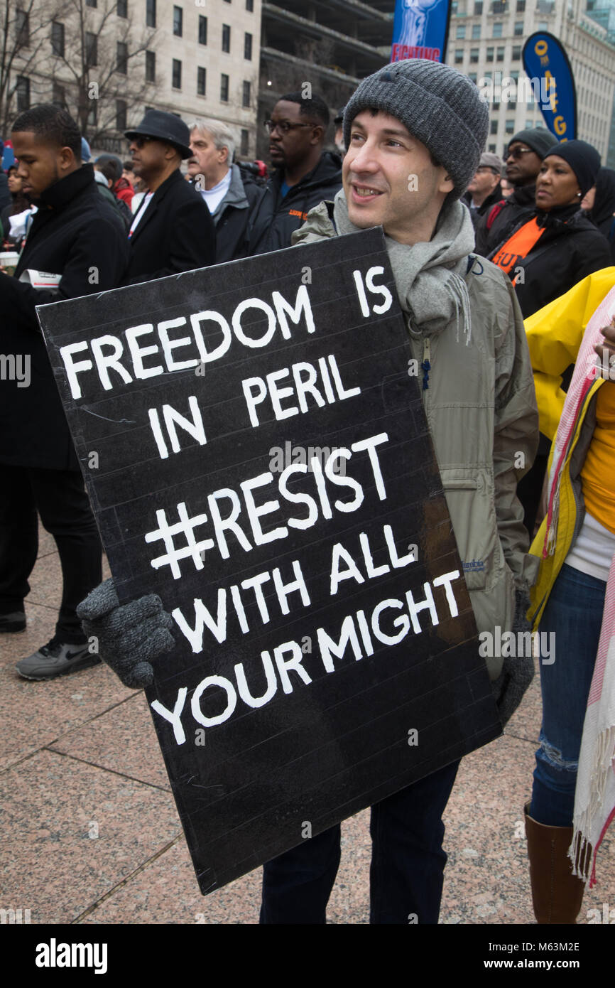 "Freedom is in peril. Resist with all your might" reads the sign. Union ...