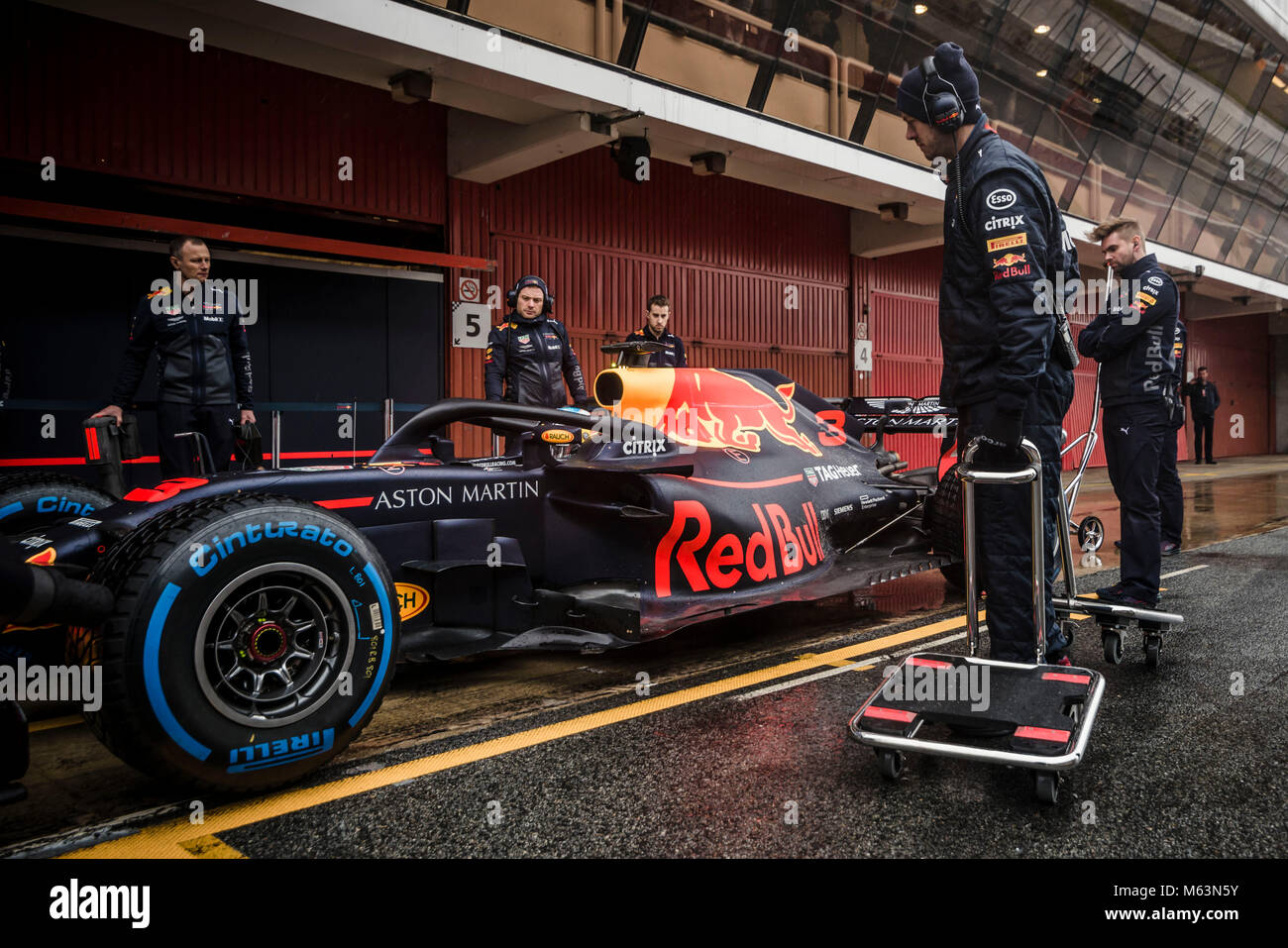 Barcelona, Spain. 28 February, 2018: DANIEL RICCIARDO (AUS) in his Red ...