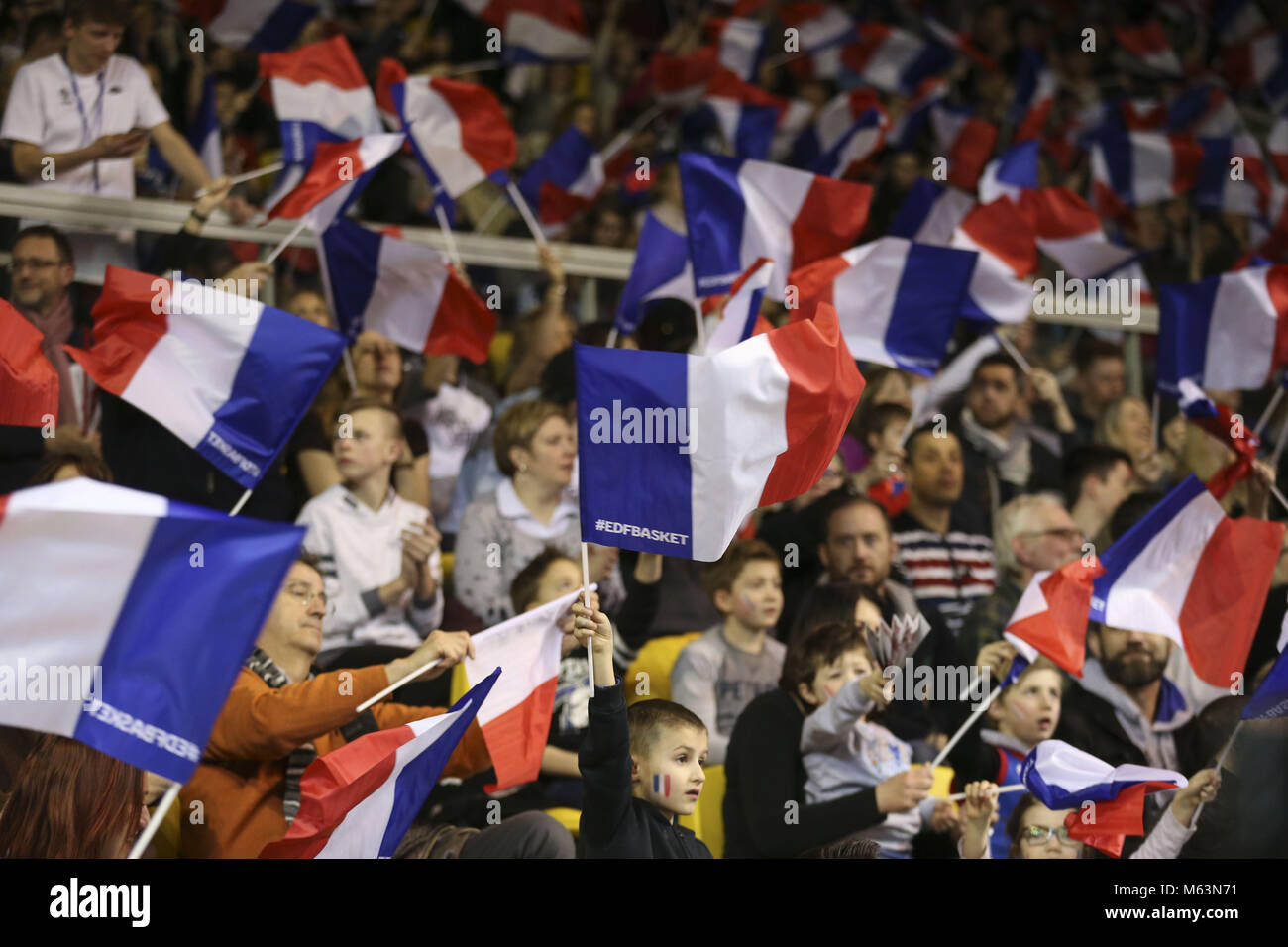 Strasbourg, France. 23rd Feb, 2018. French fans seen with the french ...