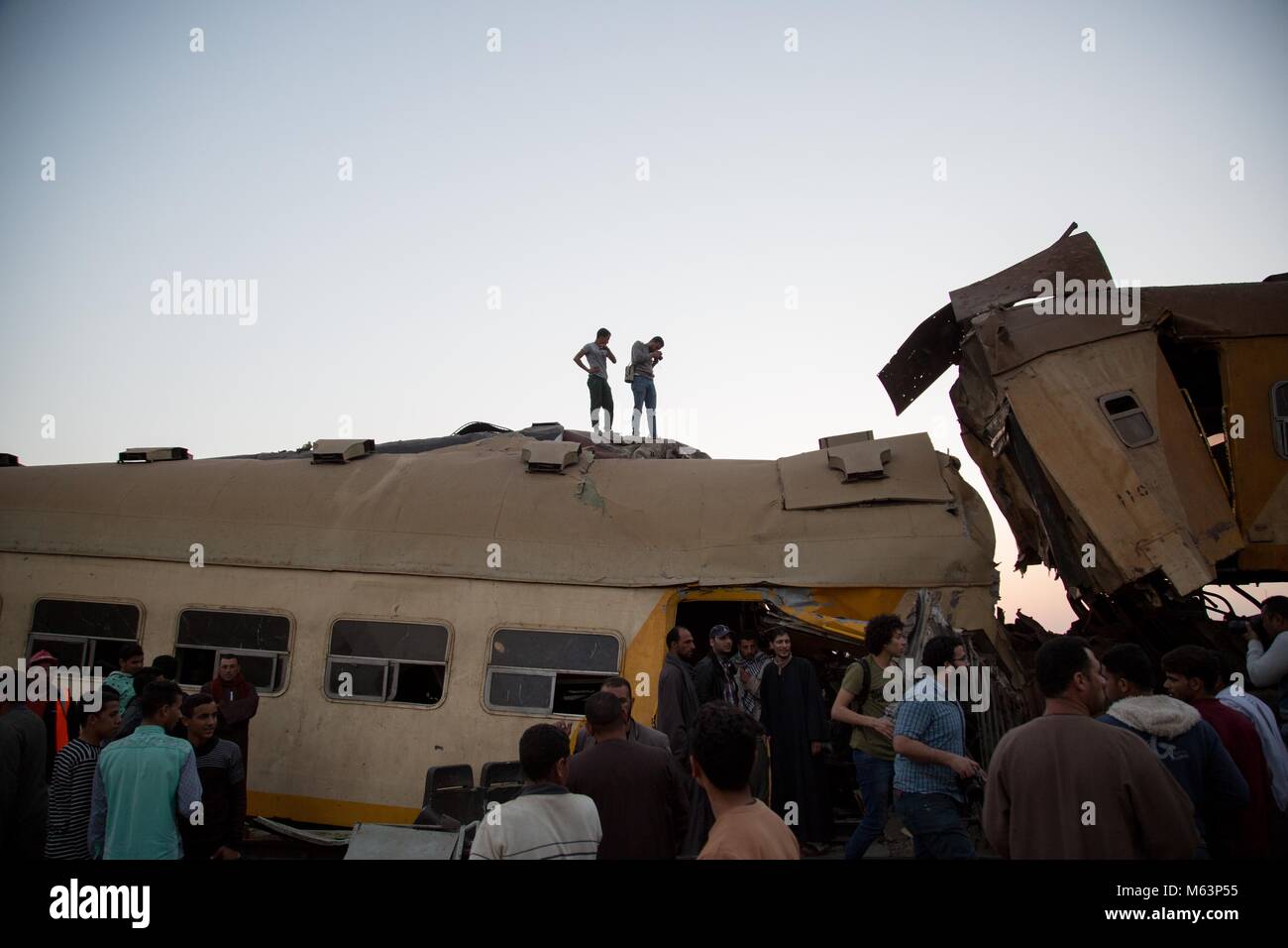 Kom Hamada, northern Egypt. 28th February, 2018. Egyptian stand at the ...