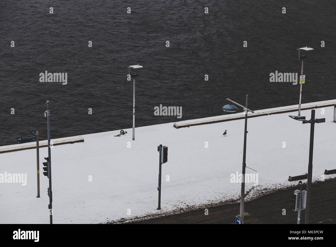 DUBLIN, IRELAND - February 28th, 2018: Streets of Dublin covered in ...