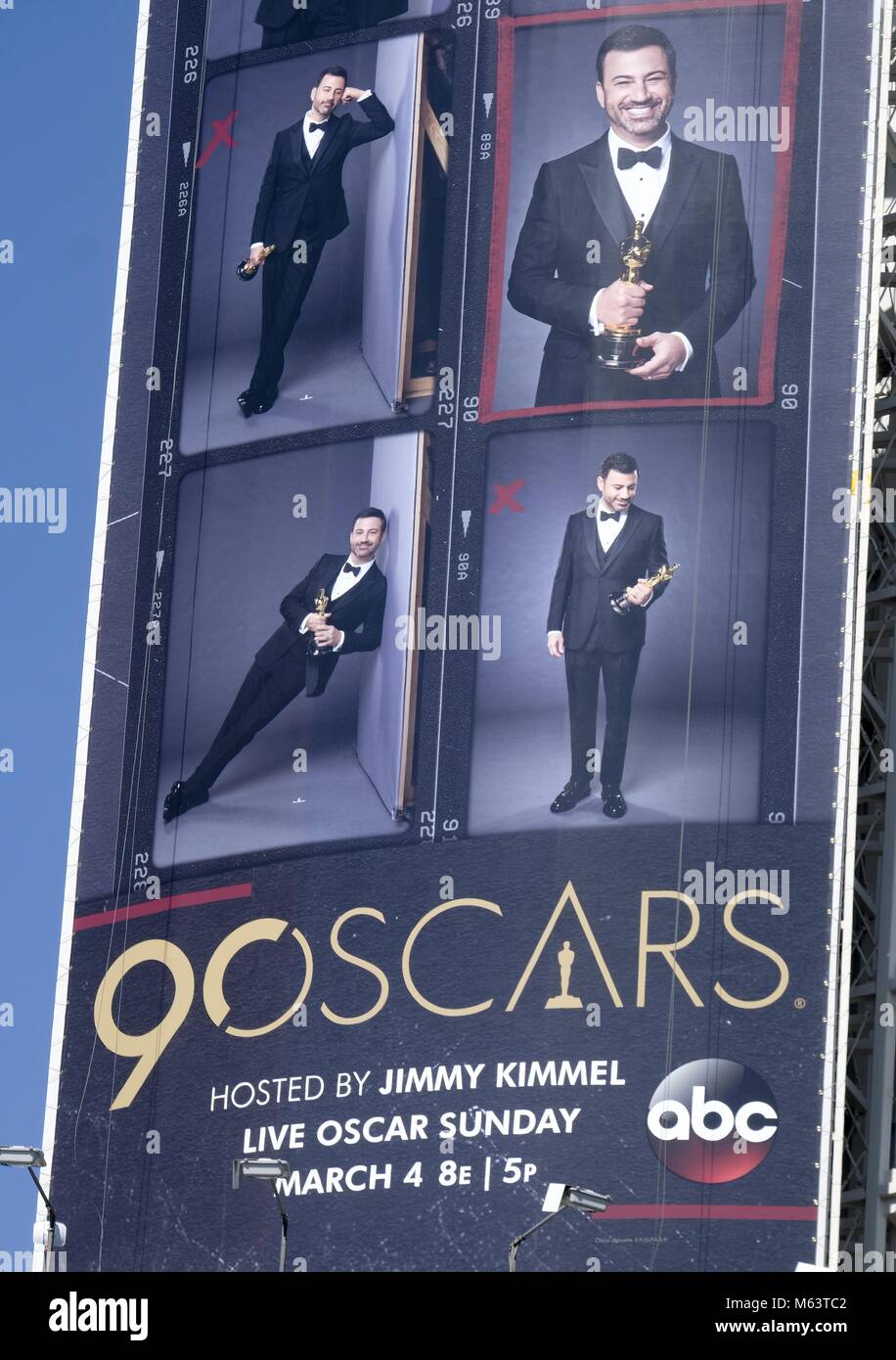Los Angeles, California, USA. 28th Feb, 2018. The Oscar posters are ...