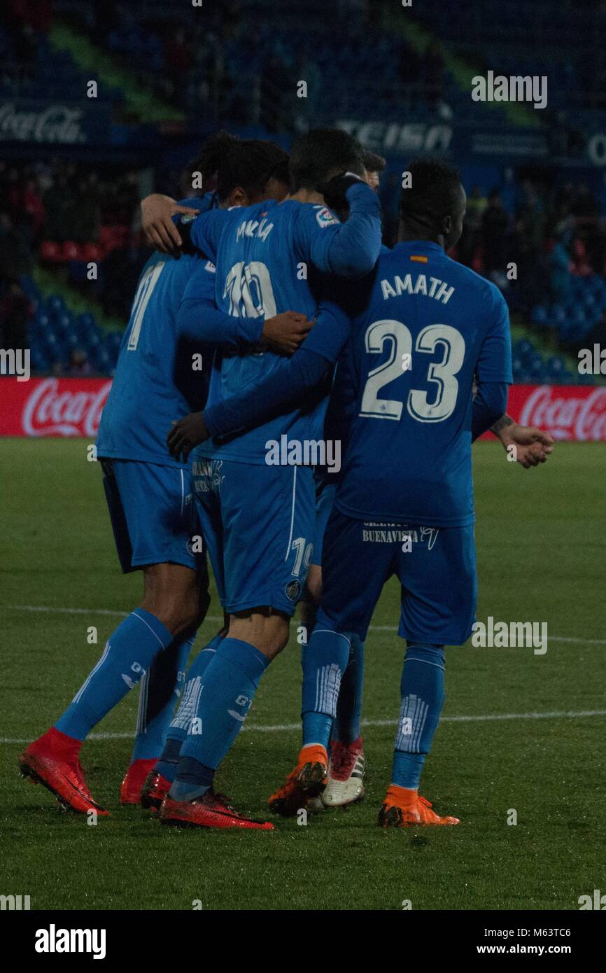SPAIN - February, 28th: Getafe C.F. Jorge Molina celebrates his goal ...