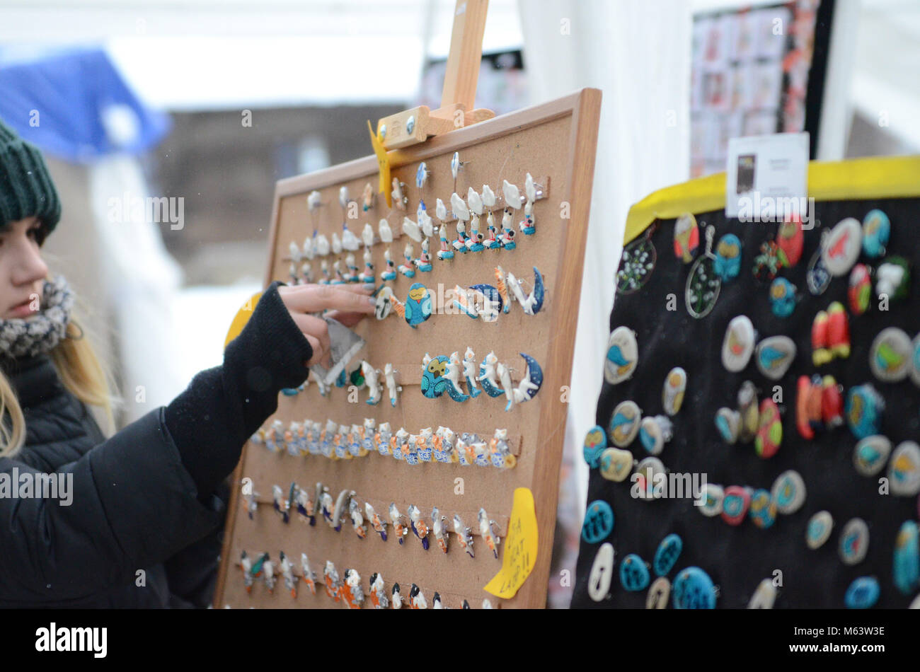 Bucharest, Romania. 28th Feb, 2018. Traditional spring amulets, called ...