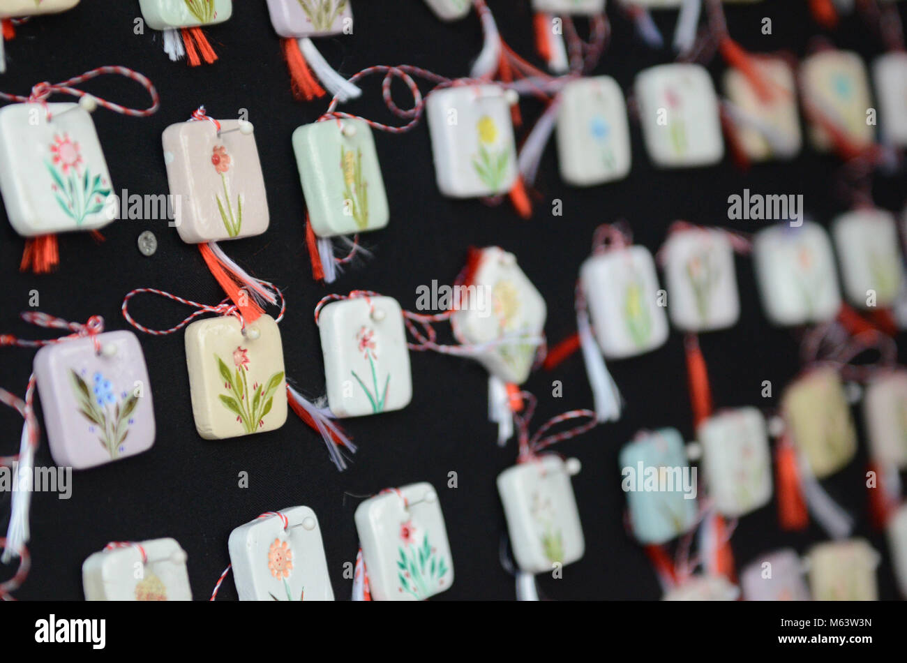 Bucharest, Romania. 28th Feb, 2018. Traditional spring amulets, called ...