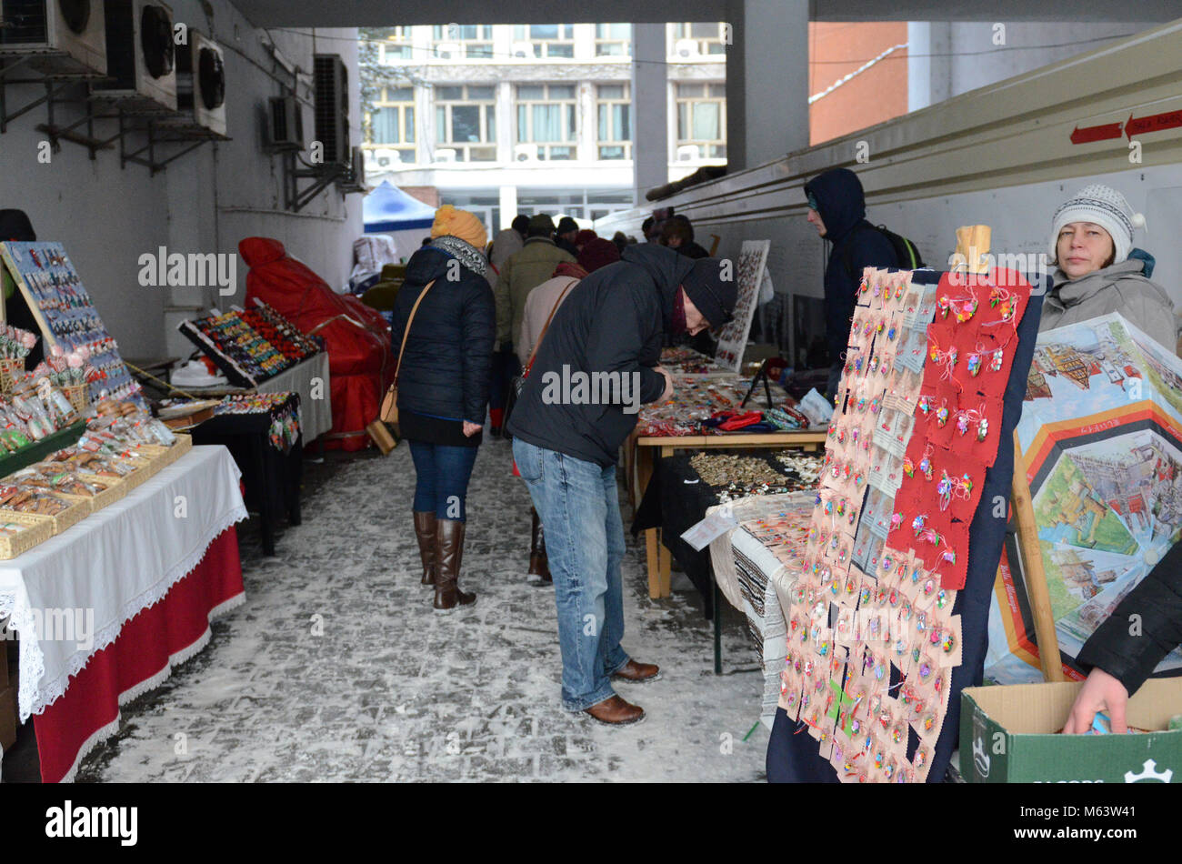 Bucharest, Romania. 28th Feb, 2018. Traditional spring amulets, called ...