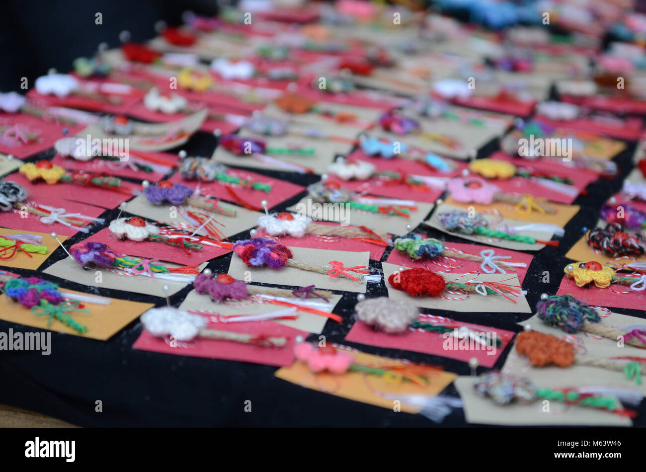 Bucharest, Romania. 28th Feb, 2018. Traditional spring amulets, called ...