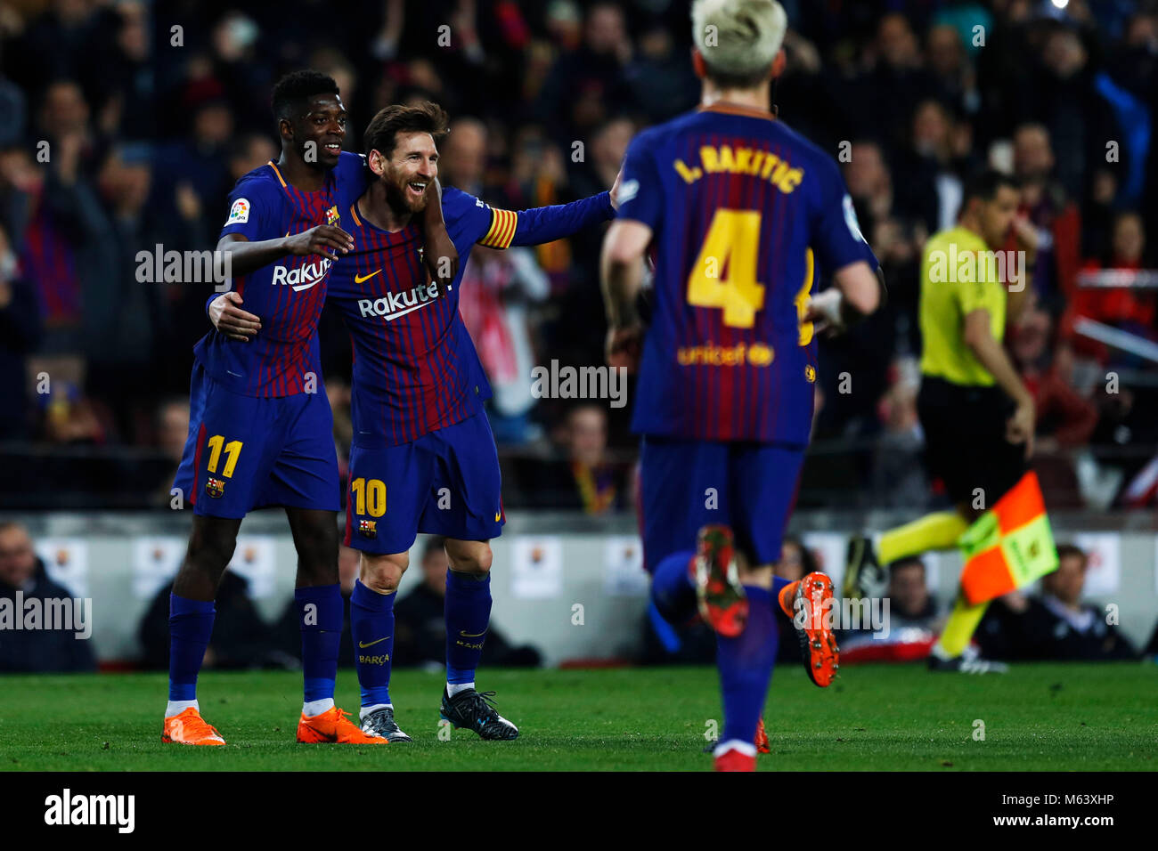 Barcelona, Spain. Credit: D. 24th Feb, 2018. Lionel Messi, Ousmane ...