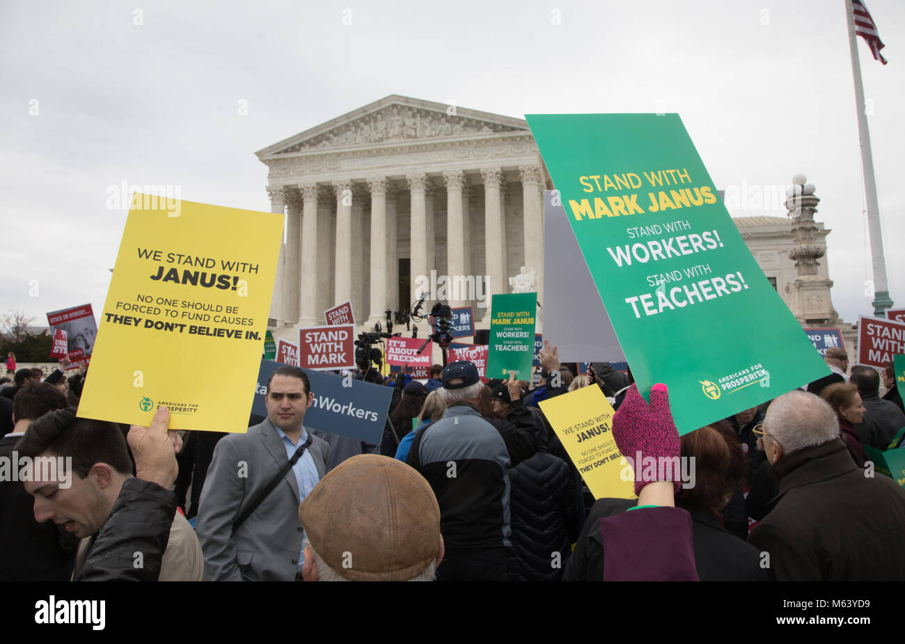 "Stand with Mark Janus" reads the sign carried by members of American's ...
