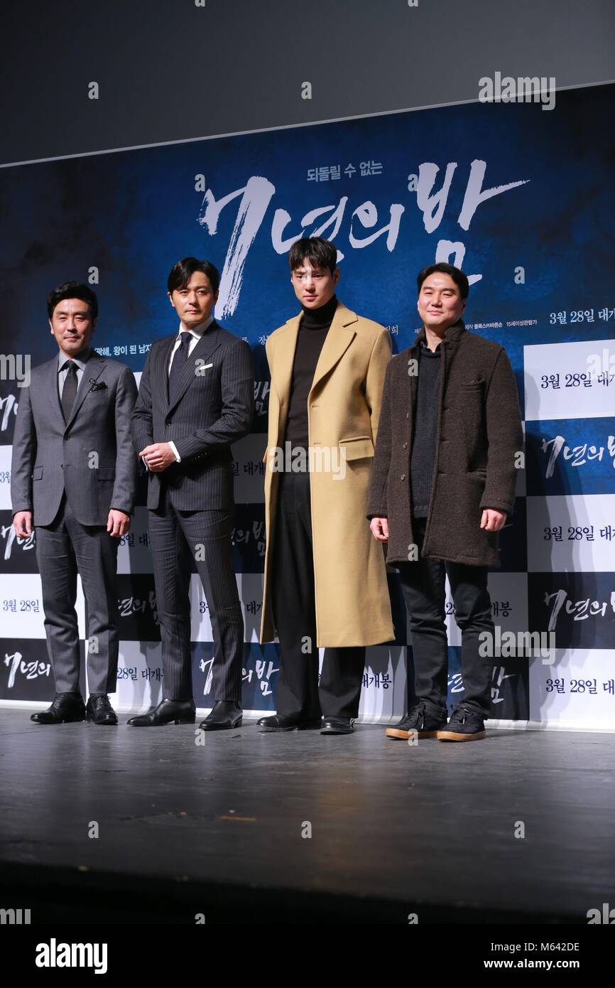 Seoul, Korea. 27th Feb, 2018. Jang Dong-gun, Ryu Seung-ryong and Go ...