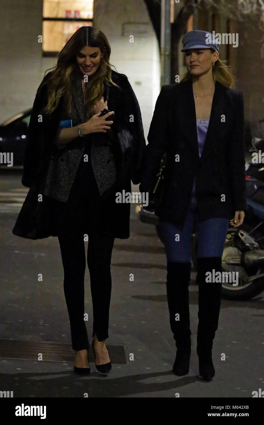 Milan Italy Bianca Brandolini d'Adda and Bar Rafaeli walking ...