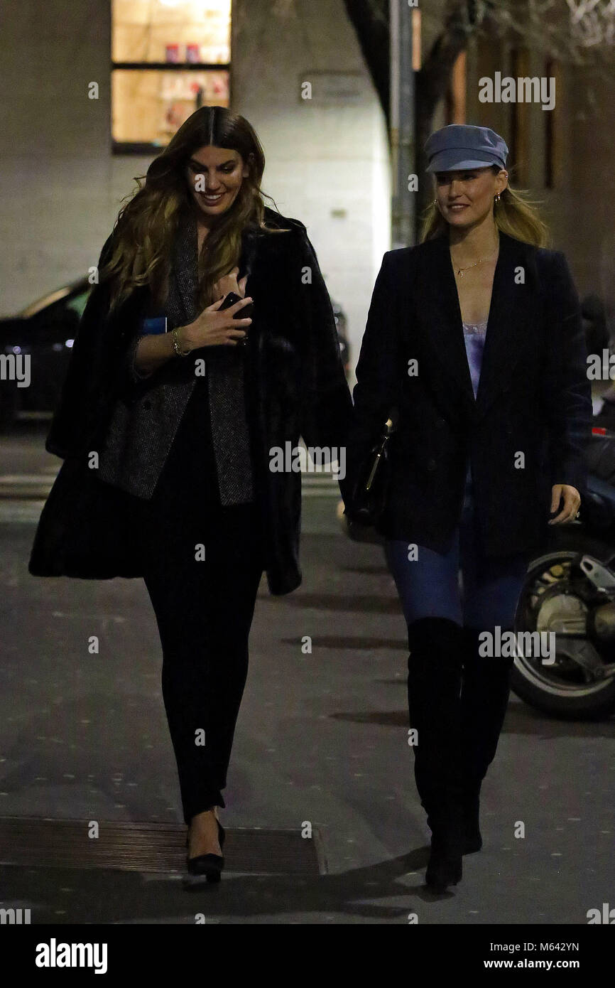 Milan Italy Bianca Brandolini d'Adda and Bar Rafaeli walking ...