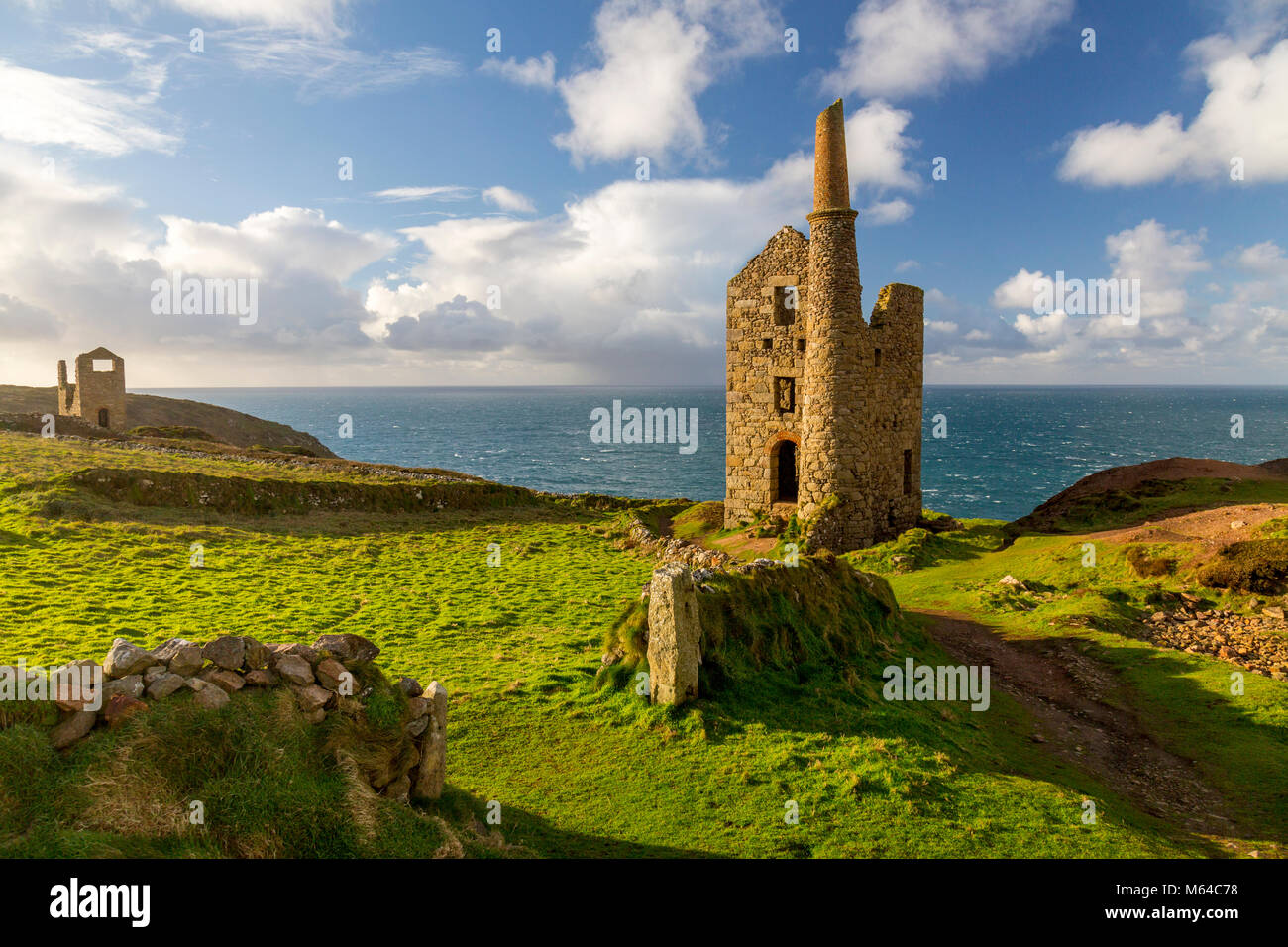 The ruins of the engine house at Wheal Owles tin mine at Botallack is ...