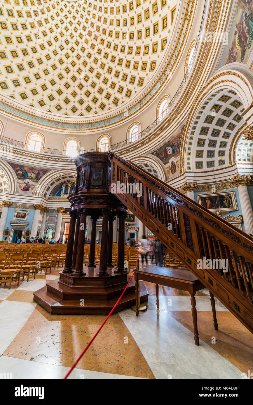 Interior of the Rotunda, Mosta, Malta Stock Photo - Alamy