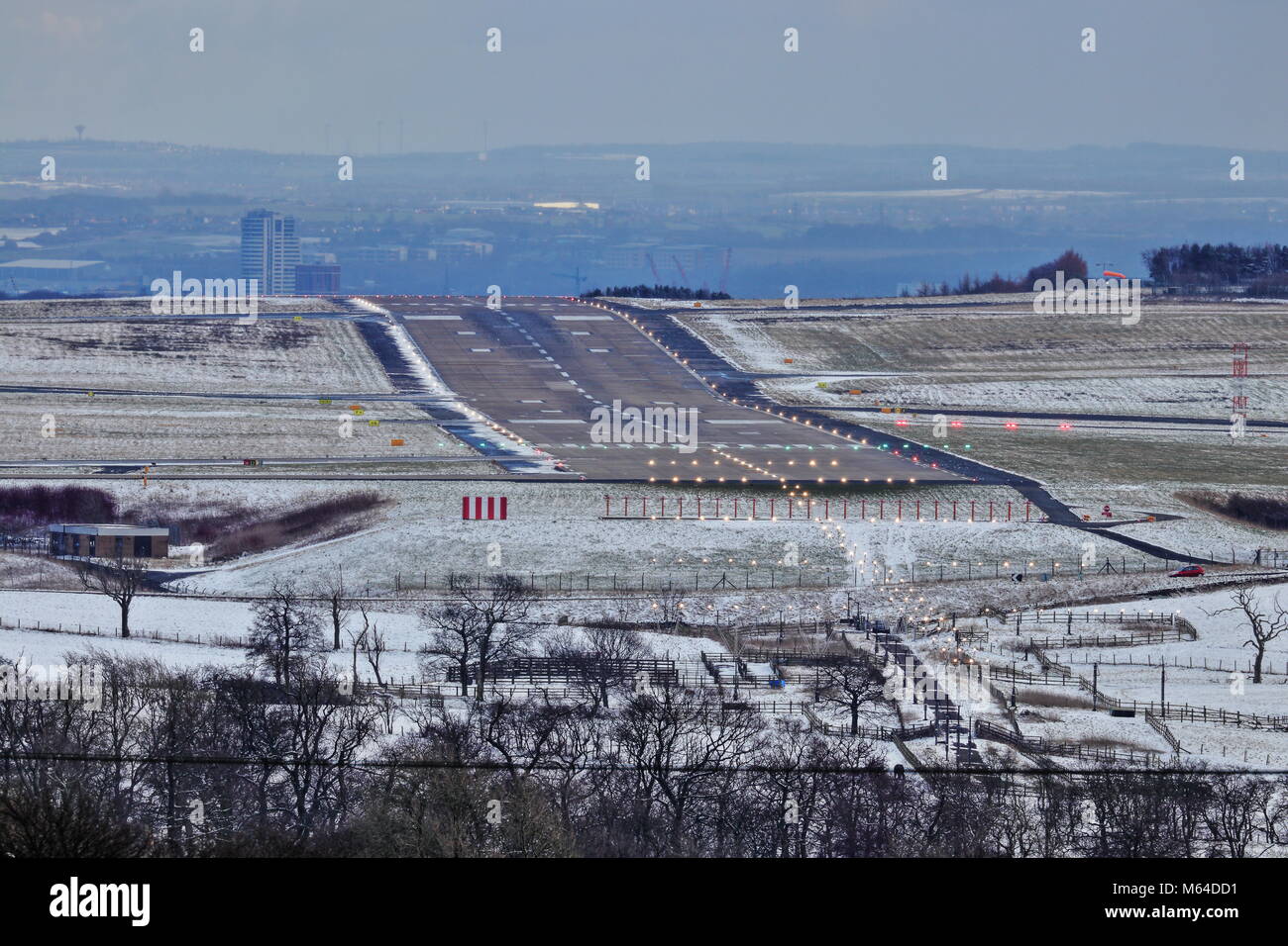 Leeds Bradford International Airport Runway viewed from Otley Chevin ...