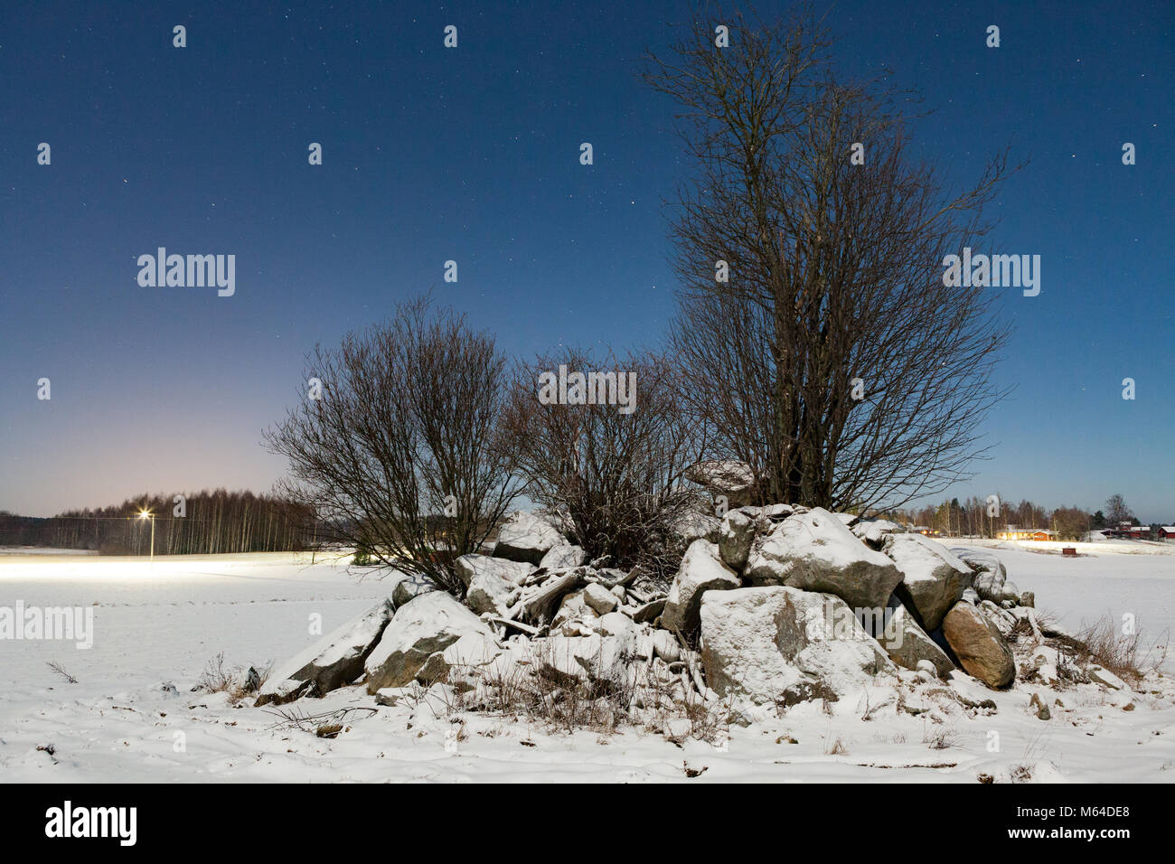 Cold night landscape Stock Photo - Alamy