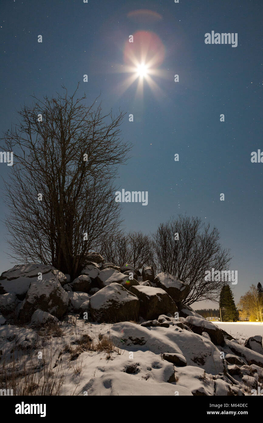 Cold night landscape Stock Photo - Alamy