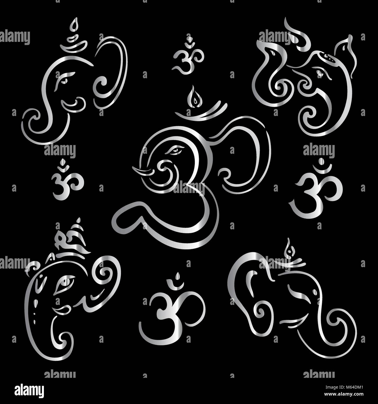 Hindu God Ganesha. Ganapati. Vector hand drawn illustration Stock ...