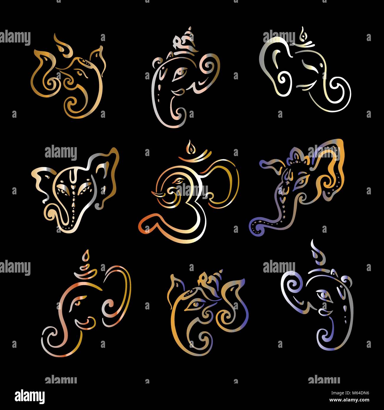 Hindu God Ganesha. Ganapati. Vector hand drawn illustration Stock ...