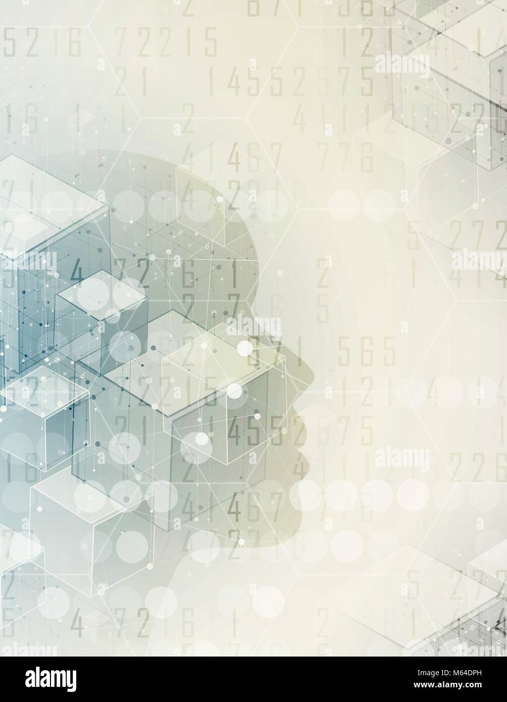 Abstract Artificial intelligence. Technology web background. Virtual ...