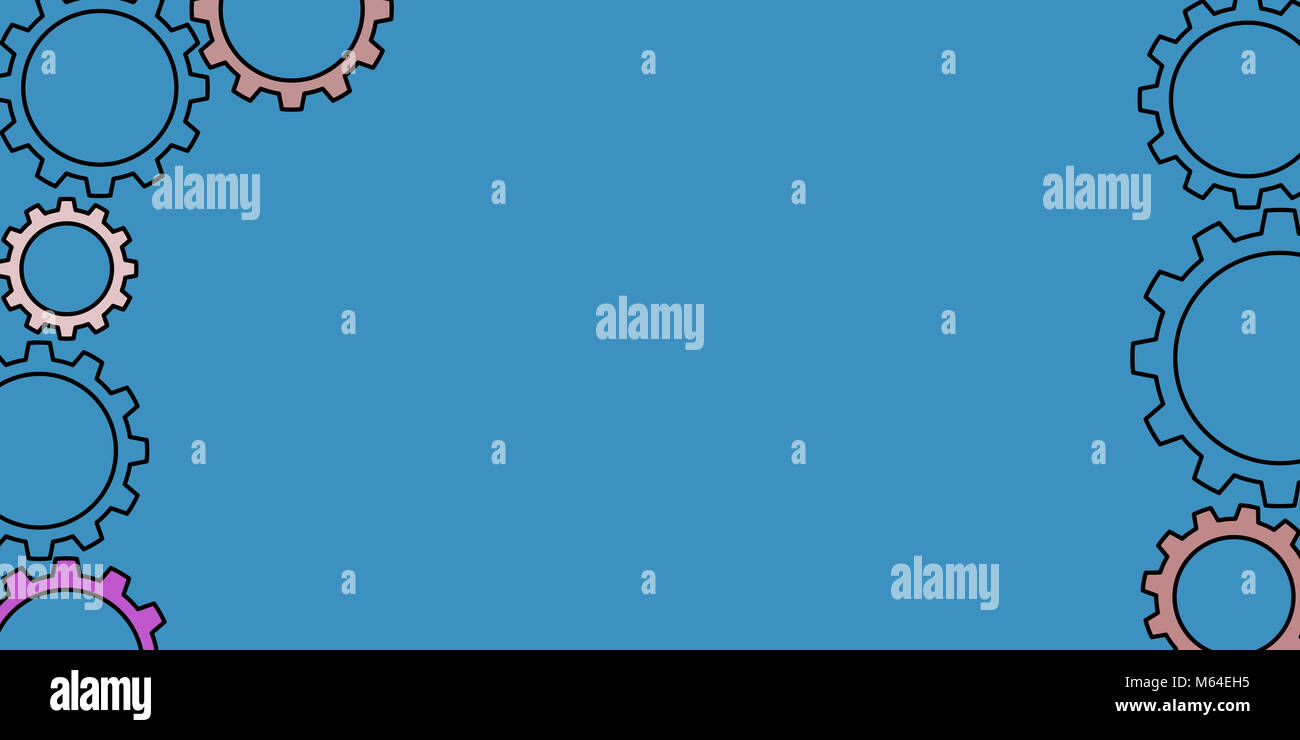 simple cogs and gears illustration backdrop - colored user space Stock ...