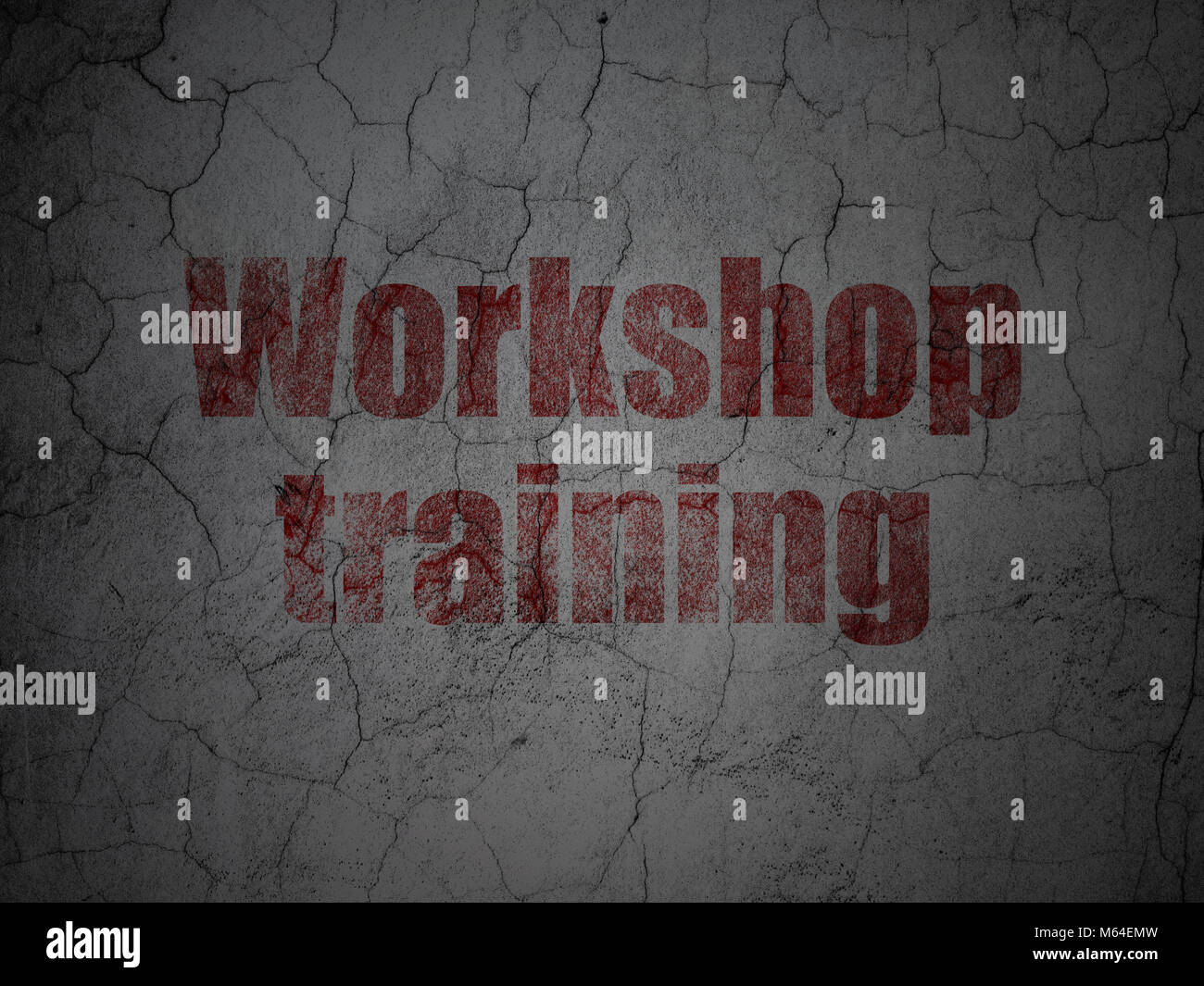 Education concept: Workshop Training on grunge wall background Stock ...