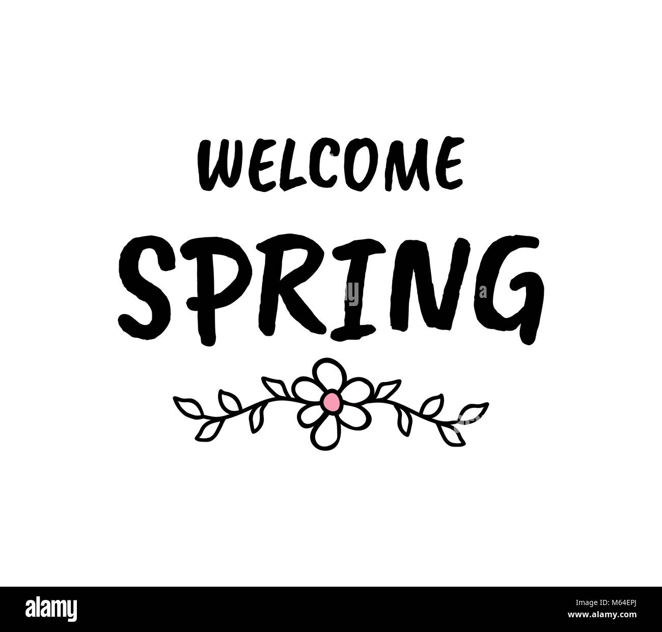 Hello spring Vector cartoon sketch illustration Stock Vector Image ...