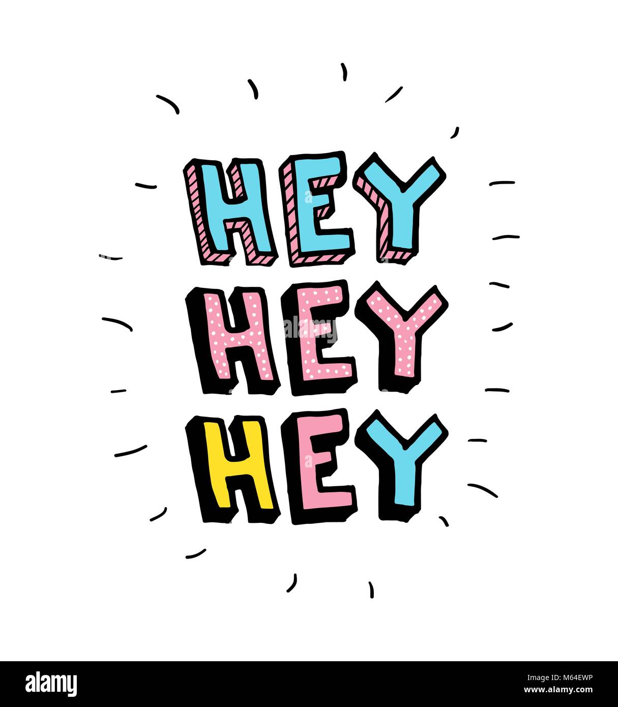 Hey. Vector cartoon sketch illustration background Stock Vector Image ...