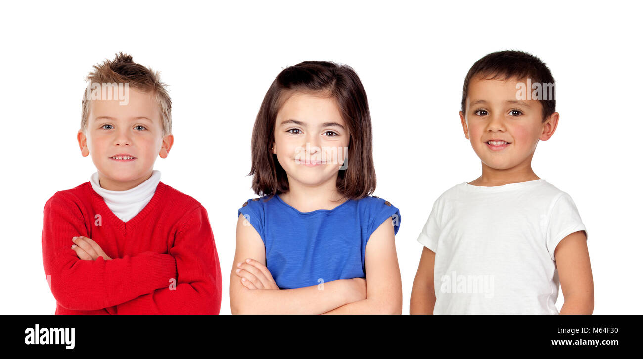 Many children isolated on a white background Stock Photo - Alamy