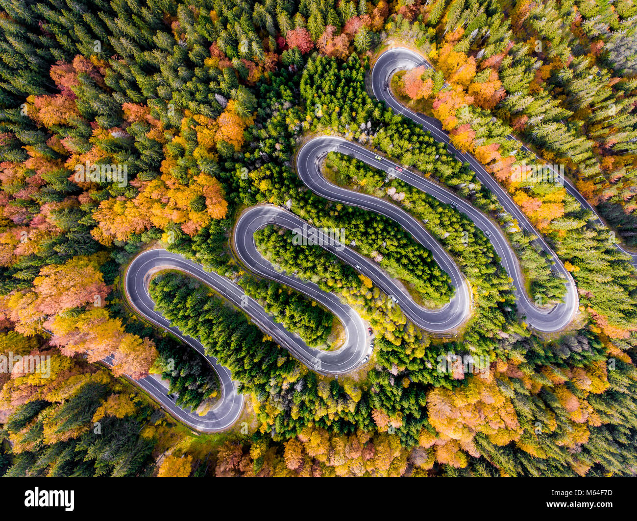 Winding road aerial view hi-res stock photography and images - Alamy