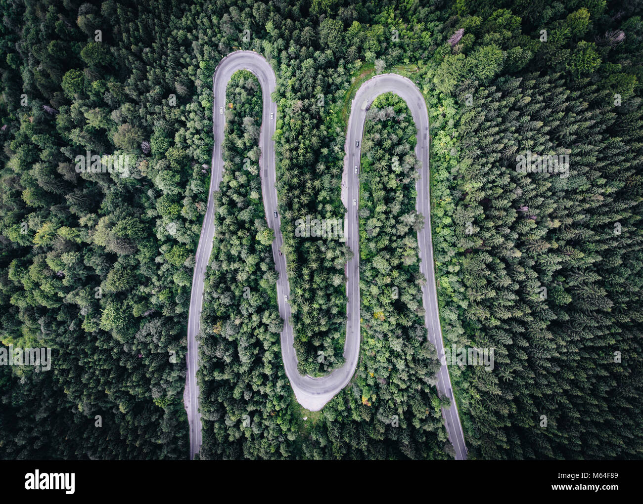 Winding road aerial view Stock Photo - Alamy