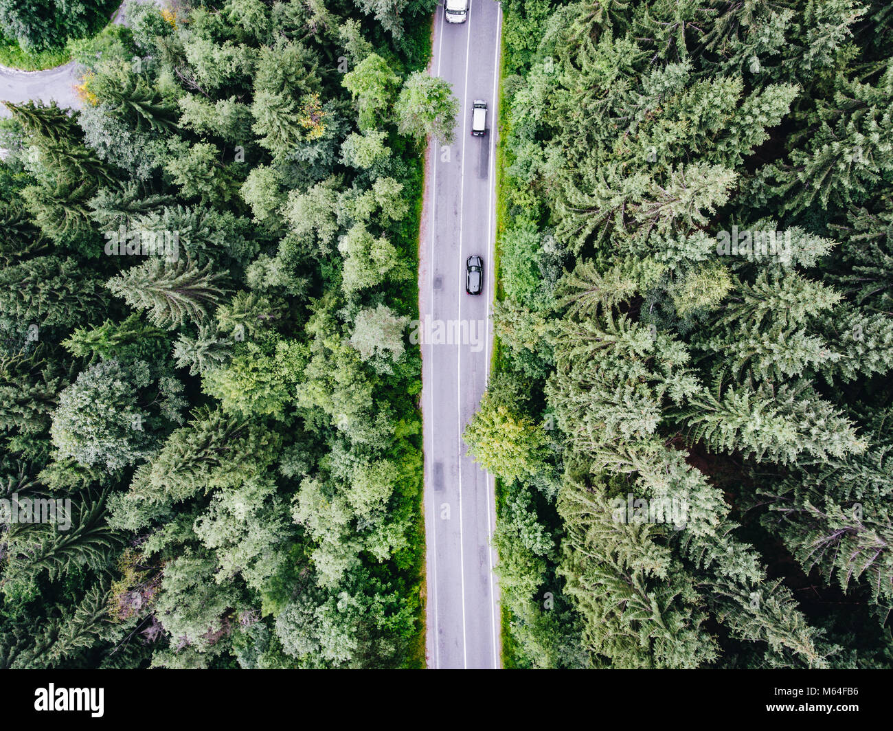 Top down drone view winding hi-res stock photography and images - Alamy