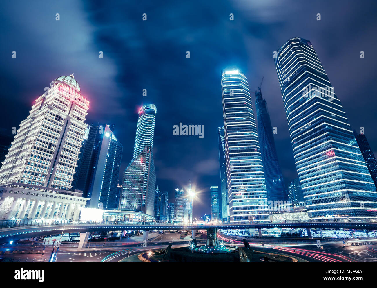 The night view of Shanghai Stock Photo - Alamy