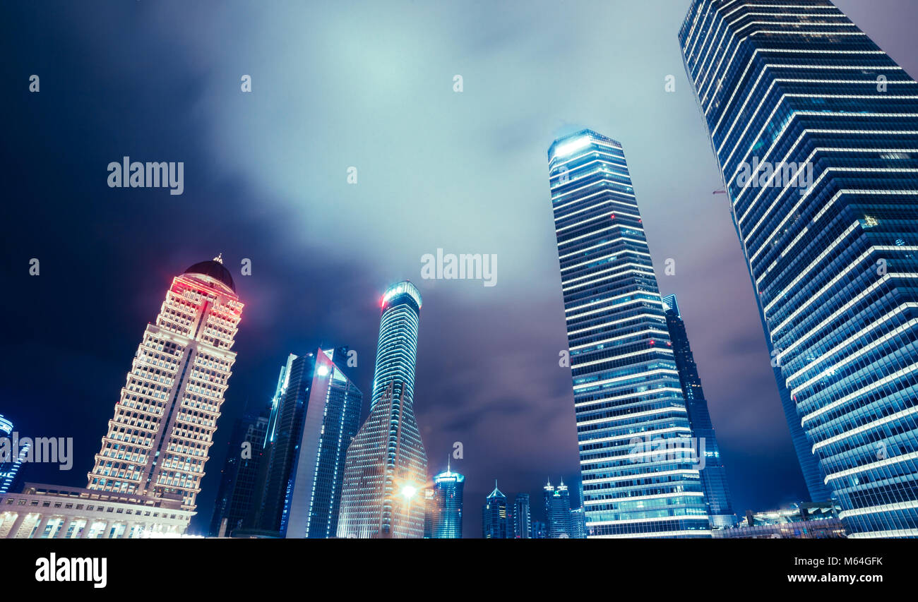 The night view of Shanghai Stock Photo - Alamy