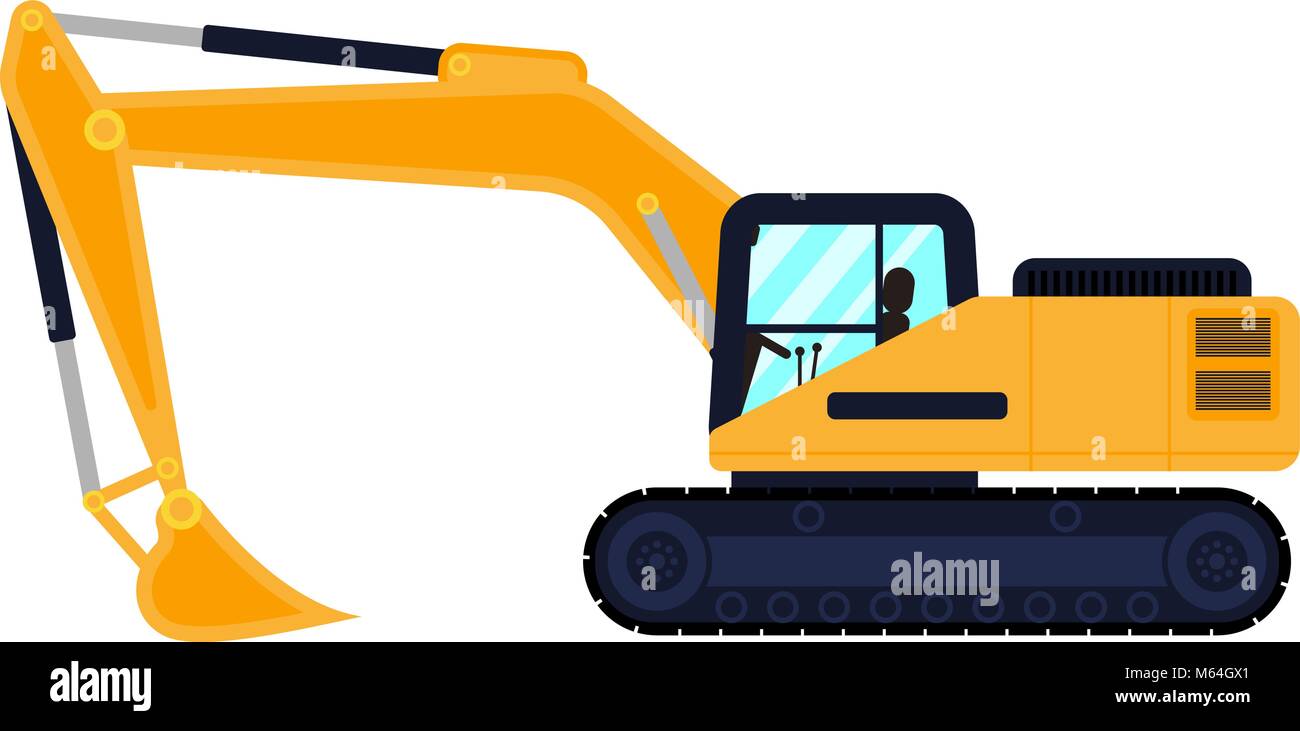 Bulldozer digger construction vehicle cartoon hi-res stock photography ...